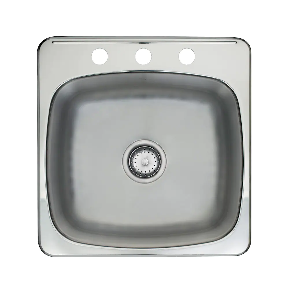 KINDRED – Drop-In Stainless Steel 20-inch 3-Hole Single Bowl Kitchen ...
