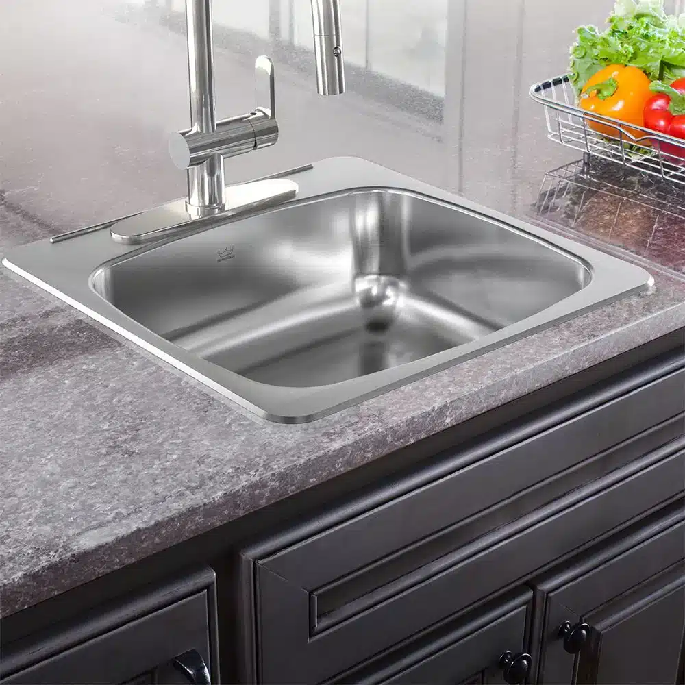 KINDRED – Drop-In Stainless Steel 20-inch 3-Hole Single Bowl Kitchen ...